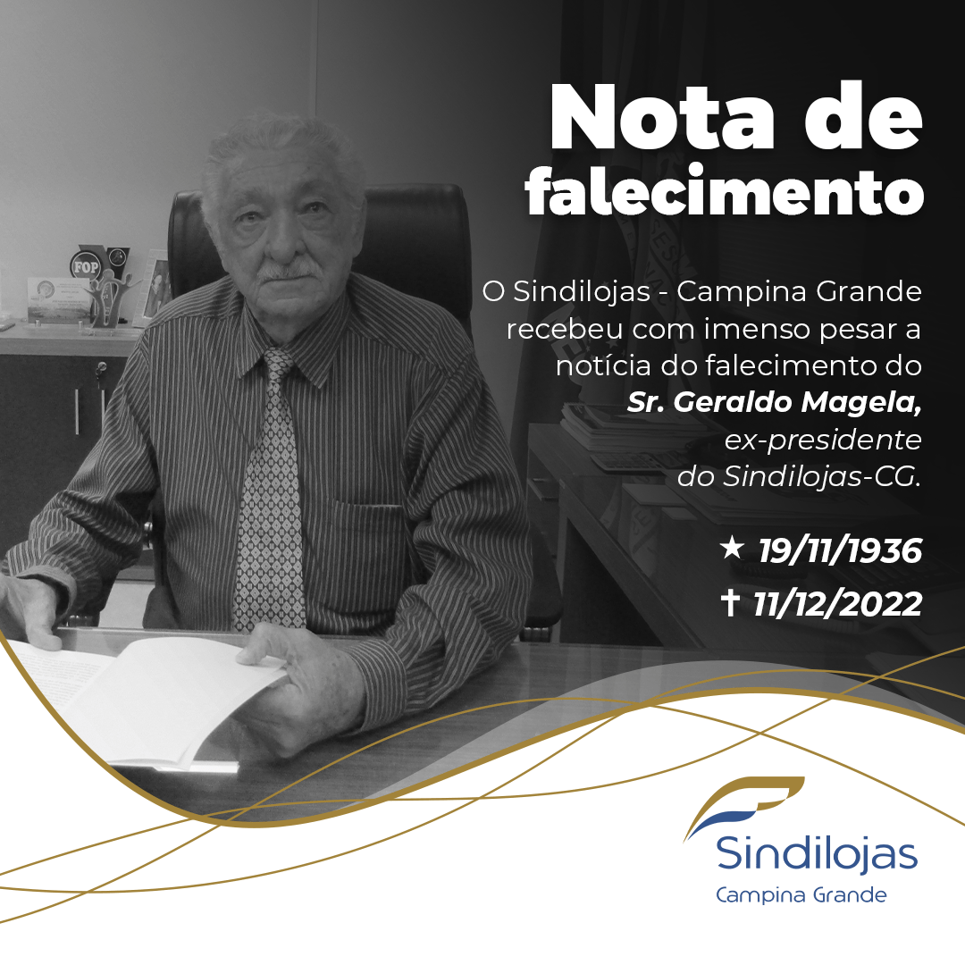 Sindilojas lamenta o falecimento do seu ex-presidente Geraldo Magela